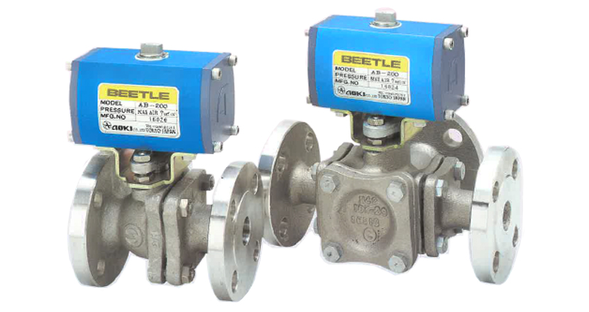 pneumatic ball valve (flange connection) | AOKI CO.,LTD.